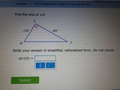 Answered Find The Sine Of Zh V19 57 H J Write… Bartleby