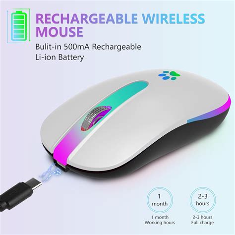 Fuwang Ratón Inalámbrico Recargable Led Inalámbrico Bluetooth