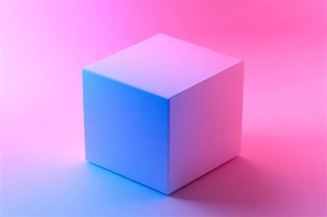 Minimalistic D Cube With Pastel Pink And Blue Shades Casting Soft