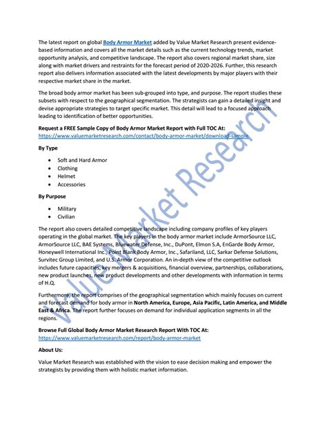 Body Armor Market Global Industry Opportunity Growth Analysis And