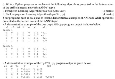 Solved B Write A Python Program To Implement The Following