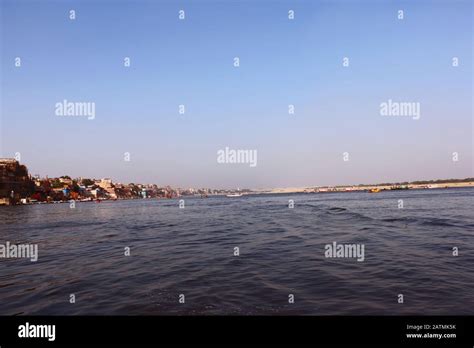 Ganga River Ganga Ghats And Boating Area In Varanasi Where Religious