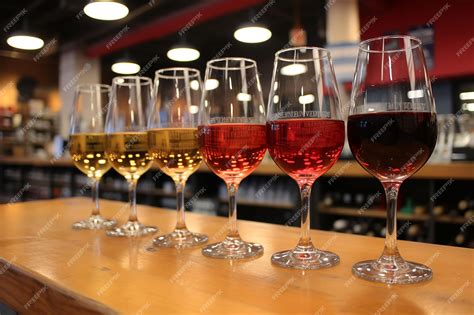 Premium Ai Image Generated A Wine Tasting With A Flight Of Red And
