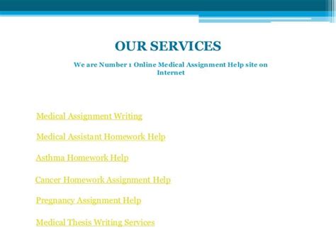 Medical Assignment Writing