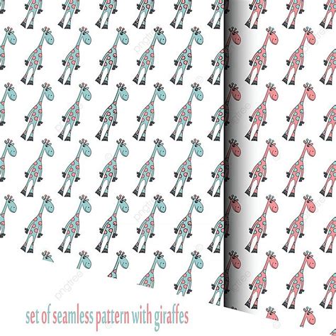 Vector Illustration Playful Giraffe In A Set Of Seamless Patterns Vector Wrapping Joy Symbol