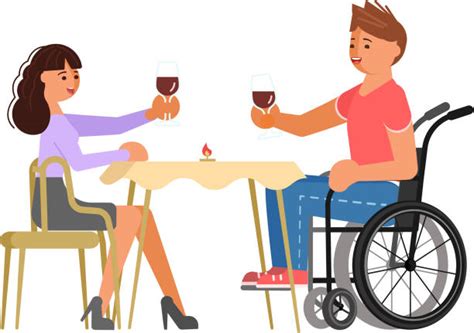 Disabled Couple Kissing Illustrations Royalty Free Vector Graphics