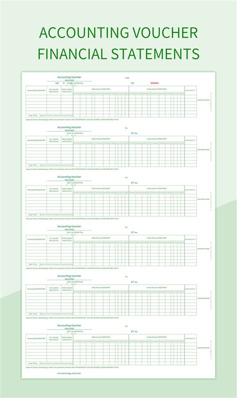 Accounting Voucher Financial Statements Excel Template And Google