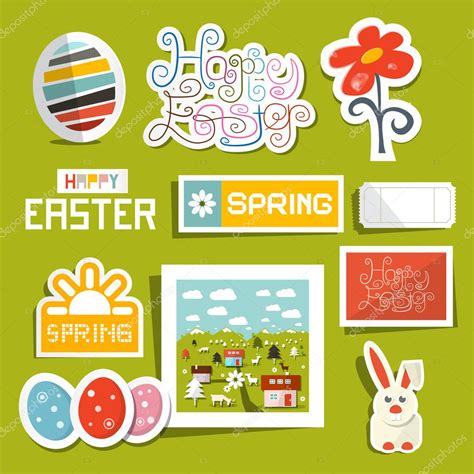 Vector Easter Symbols Objects Set Stock Vector Image By ©mejn 62098939