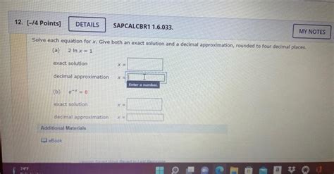 Solved Solve Each Equation For X Give Both An Exact