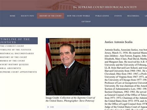 Supreme Court Historical Society Antonin Scalia Activity For 9th