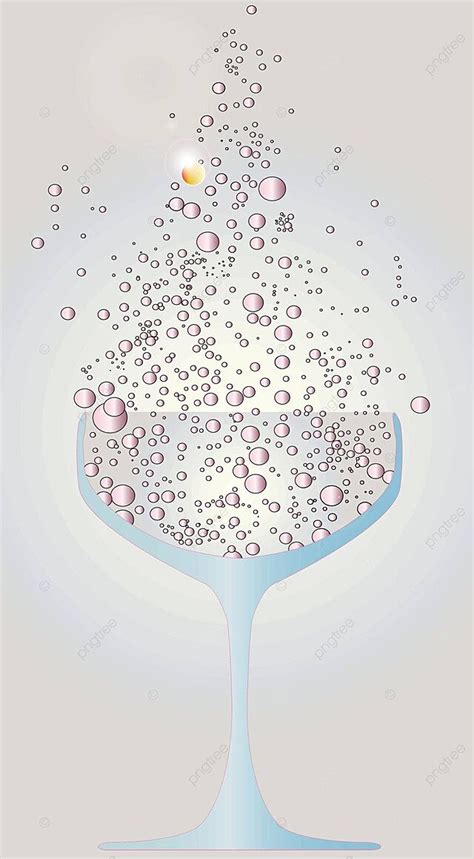 Glass Of Pink Bubbles Art Drink Champagne Vector Art Drink Champagne
