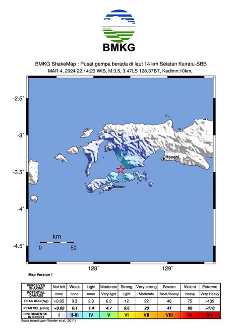 Ini Penjelasan BMKG Terkait Gempa M 3 5 Guncang Kairatu MalukuTerkini
