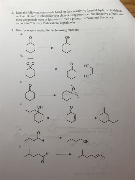 Solved Rank The Following Compounds Based On Their
