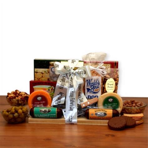 Gbds Fathers Day Ultimate Gourmet Nut And Sausage Board One Basket