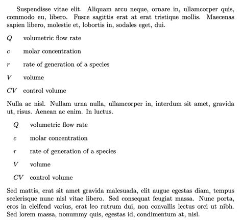 Horizontal Alignment How Do I Align Variable Descriptions In A List