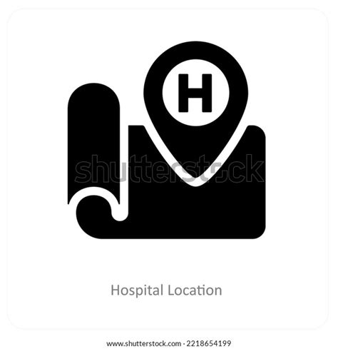 Hospital Location Pin Icon Concept Stock Vector Royalty Free