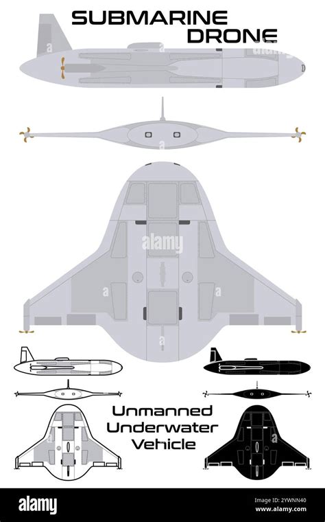 Unmanned Underwater Vehicle Drone Submarine Usa Vector Illustration Stock Vector Image And Art Alamy