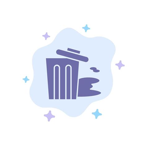 Environment Garbage Pollution Trash Blue Icon On Abstract Cloud Background 15765090 Vector Art