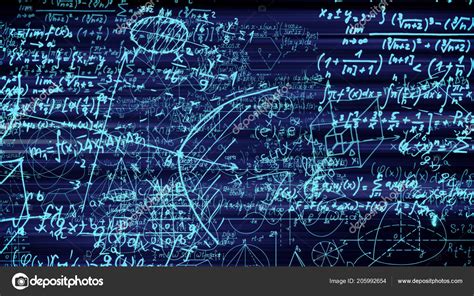 Rendering Abstract Blocks Mathematical Formulas Virtual Space Camera