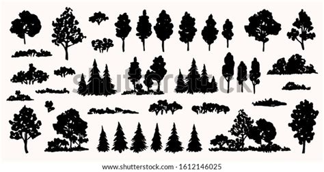 Trees Sketch Set Hand Drawn Graphic Stock Vector Royalty Free 1612146025 Shutterstock