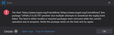 Failure To Install Project Dependencies Feed Is Invalid Or Packages Were Removed During