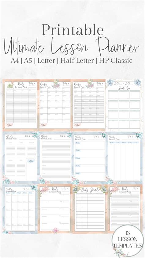 Teacher Plannerteacher Planner Pageslesson Plan Printablehomeschool