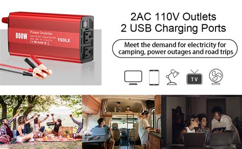 Amazon YSOLX 800W Power Inverter DC 12V To 110v AC Converter Peak