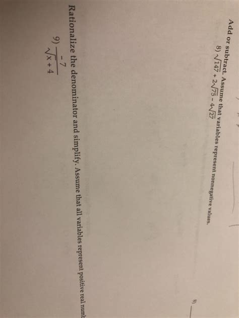 Solved Ad D Or Subtract Assume That Variables Represent