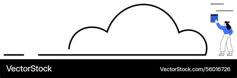 person uploading data to cloud storage royalty free vector
