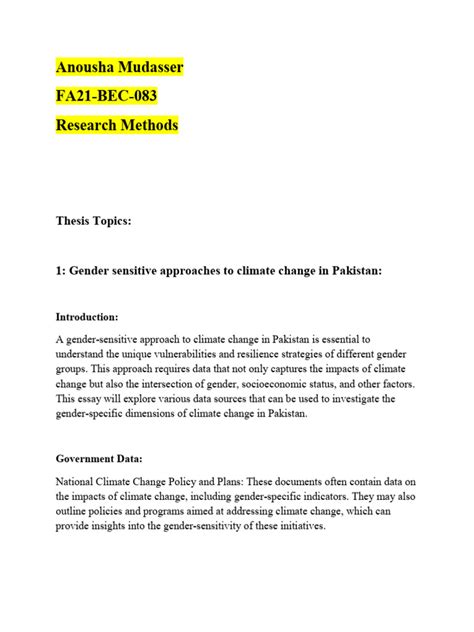 Research Methods Assignment Pdf Focus Group Sustainability