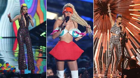 Photos All Of Miley Cyrus Wild Outfits From Mtv Video Music Awards