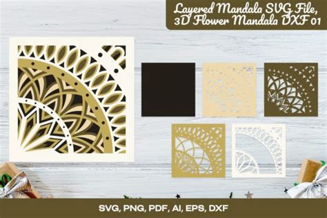 Layered Mandala Svg File 3d Mandala · Creative Fabrica