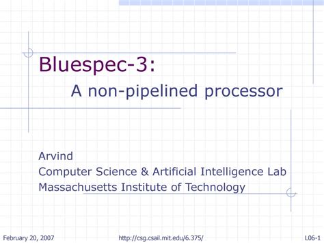 Bluespec 3 A Non Pipelined Processor Arvind Ppt Download