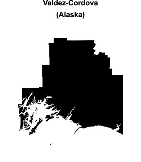 Valdez Cordova Borough Alaska Blank Outline Map Vector Art At