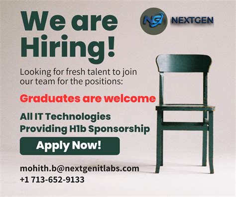 Alex Mohith On Linkedin Hiring Graduates H1bsponsorship Nextgenit