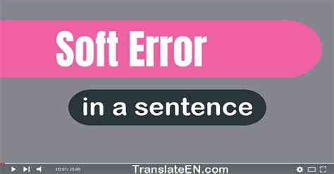 Soft Error In A Sentence