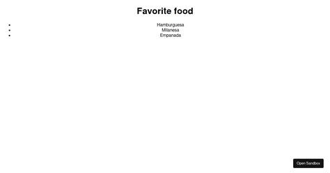 React Favorite Food Codesandbox