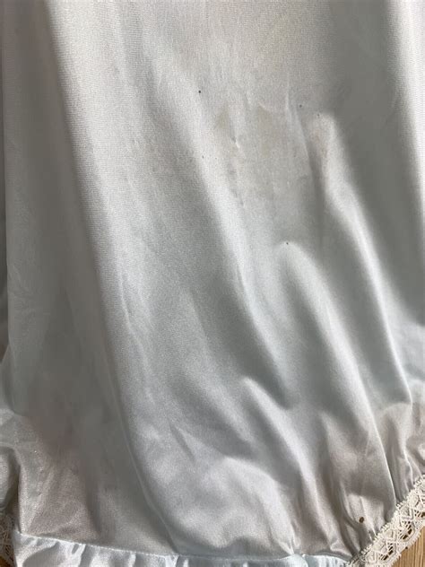 Vintage Granny Panties Shiny Silky Sheer Blue Lace Ny Gem