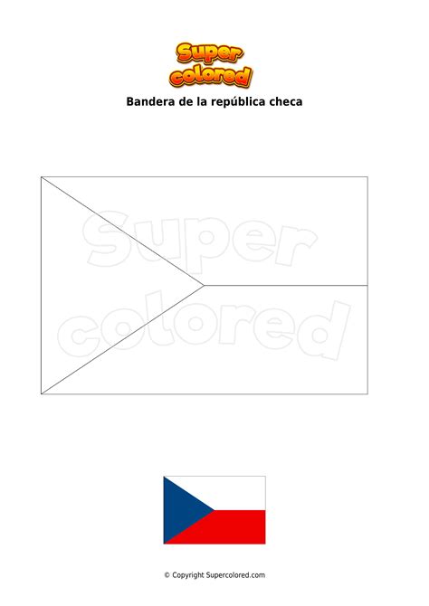 Dibujo Para Colorear Bandera De La República Checa