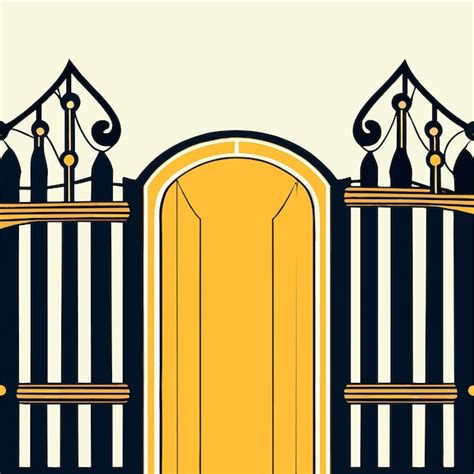 Premium Vector Fence Gate Vector Illustration