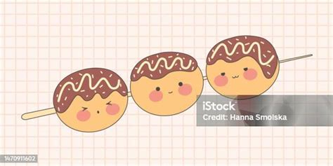 보트 모양의 컨테이너에 담긴 카와이 타코야키 귀여운 만화 스타일의 일본 요리 전통적인 일본 음식 스톡 벡터 그림입니다 0명에 대한 스톡 벡터 아트 및 기타 이미지 Istock