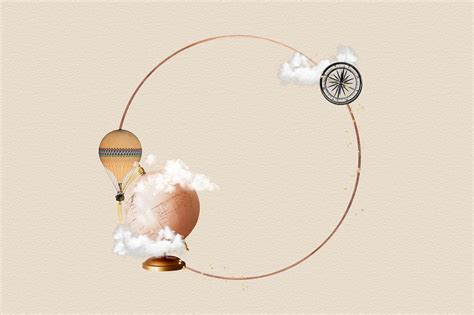 Travel Globe Frame Gold Circle Premium Photo Rawpixel