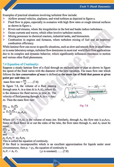 Fluid Dynamics Chapter 7 Physics 11th Text Book