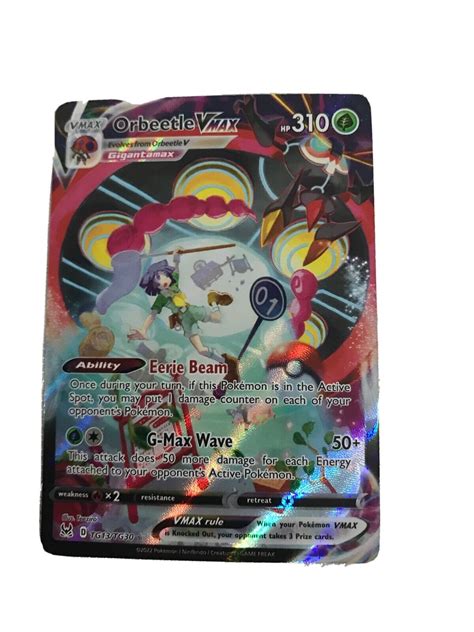 Nm Pokemon Lost Origin Orbeetle Vmax Full Art Fa Trainer Gallery Values