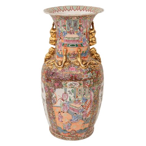 JarrÓn China Siglo Xx Elaborado En Porcelana Policromada Decorado Con