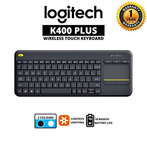 Logitech K400 Plus Wireless Touch Keyboard คีย์ไทย อังกฤษ คีย์บอร์ดทัชแพดสำหรับพีซีที่เชื่อม