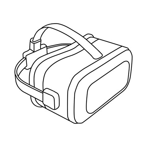 Vr Headset Outline Vector Icon Headset Drawing Outline Drawing Headset Sketch Png And Vector
