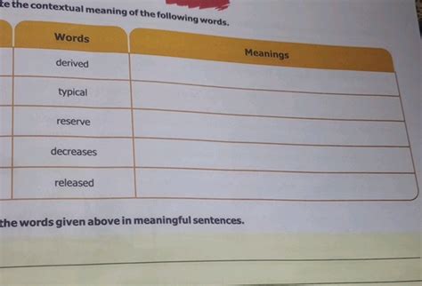 Te The Contextual Meaning Of The Following StudyX