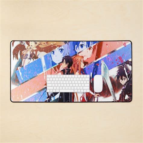 Desk Mat Sword Art Online Kirito And Asuna Large Gaming Mouse Pad 35x16