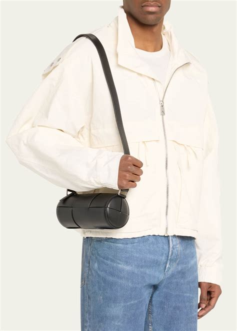 Bottega Veneta Mens Canette Intreccio Leather Crossbody Bag Bergdorf